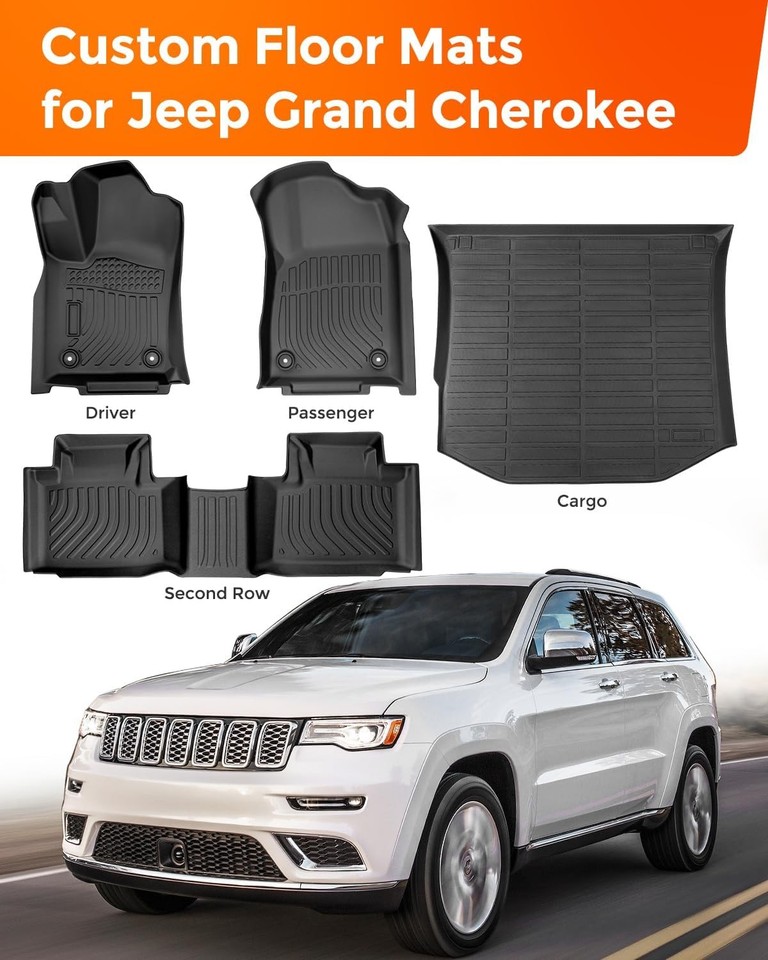 Floor Mats for Jeep Grand Cherokee: 2011-2021 (Not for L) Cargo Trunk ...
