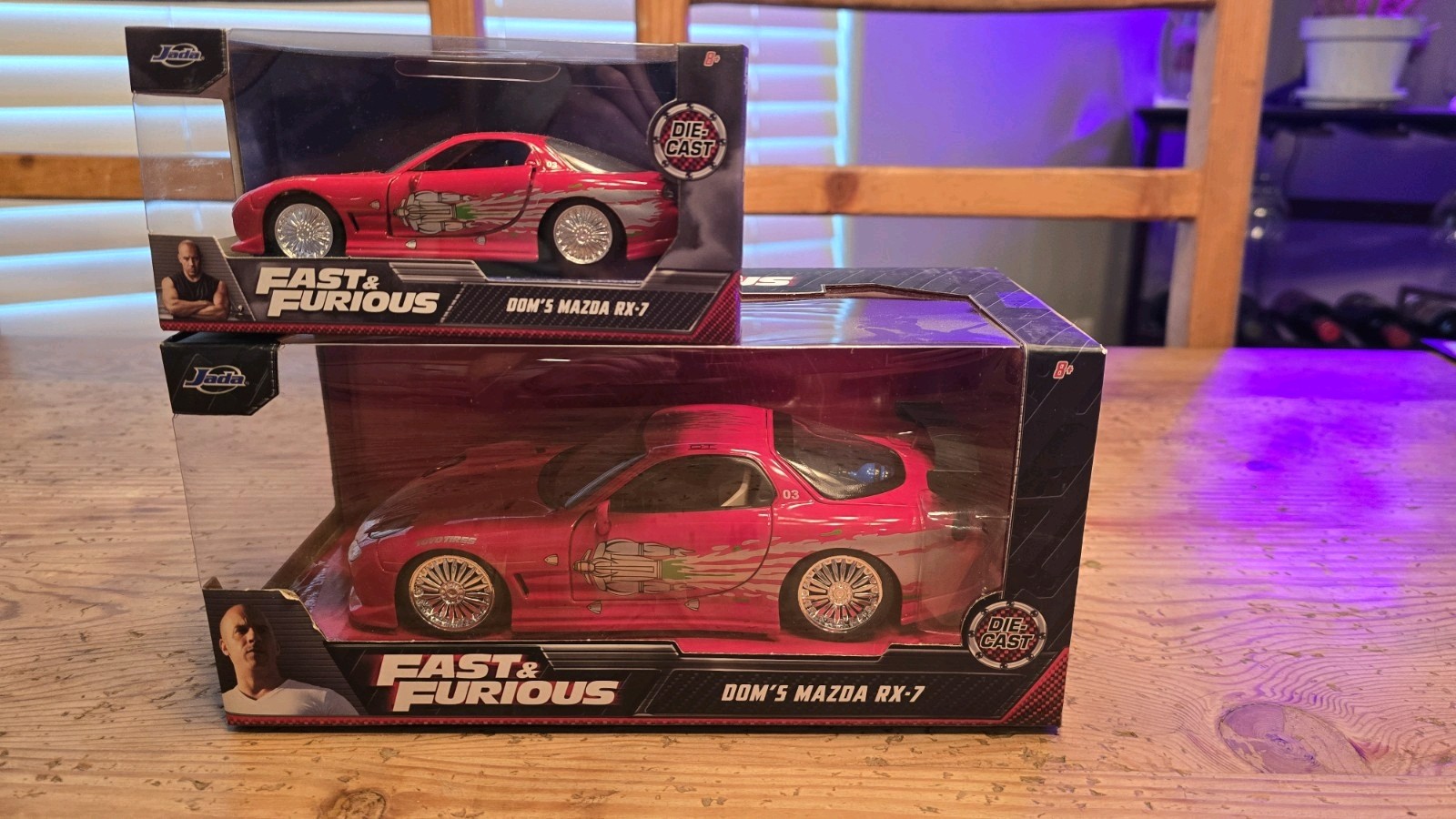 Jada Toys 1/24 AND 1/32 Fast & Furious Doms MAZDA RX 7 Metal Model Car ...
