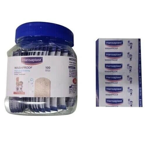Hansaplast Washproof Medicated water resistant antiseptic Dressing 100 ...