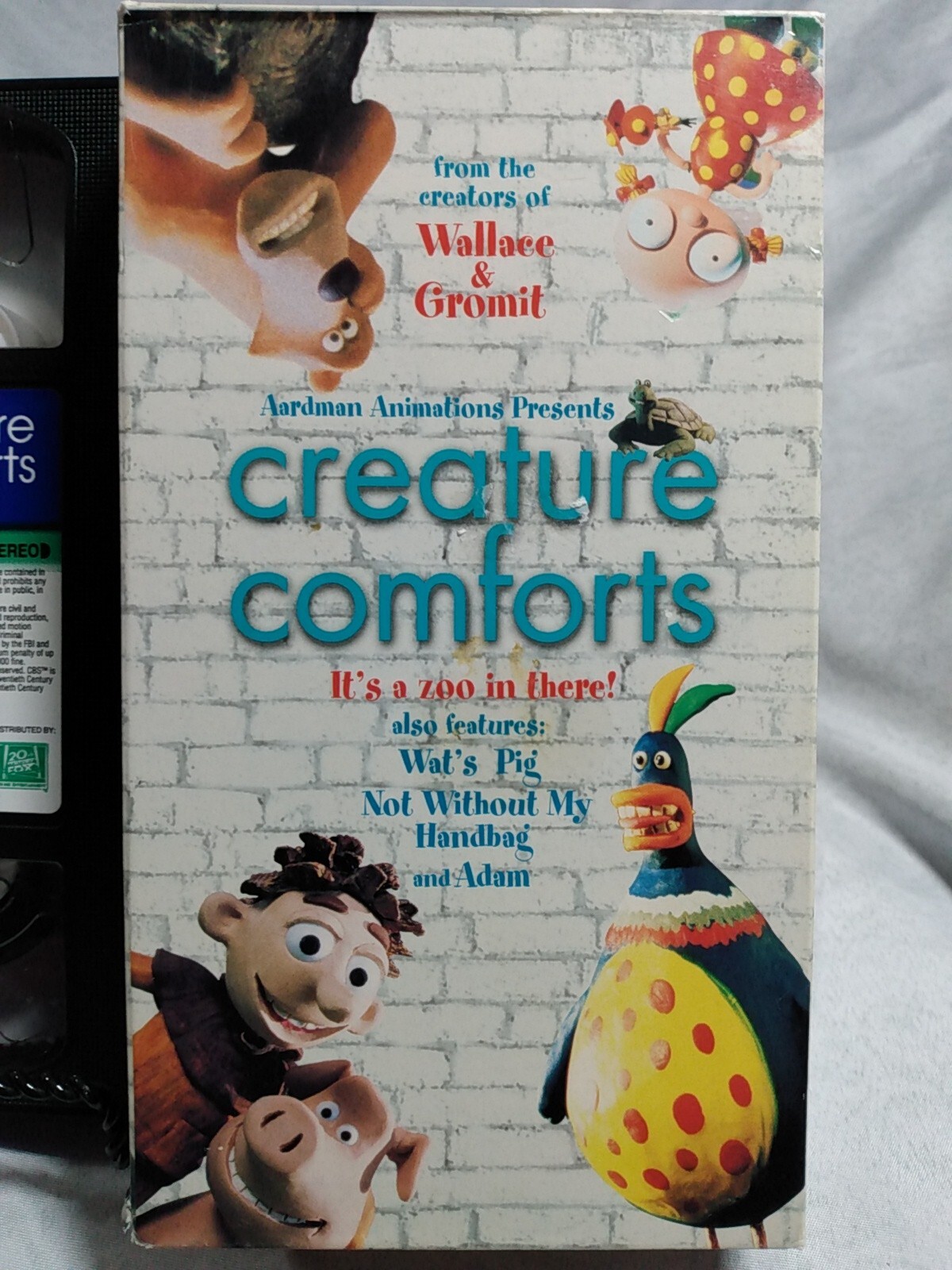 CREATURE COMFORTS Wallace & Gromit Aardman Animations VHS Nick Park Video Tape 86162701238 | eBay