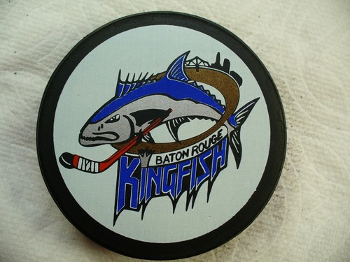 ECHL Baton Rouge Kingfish Red Reverse Official Logo Hockey Puck Collect ...