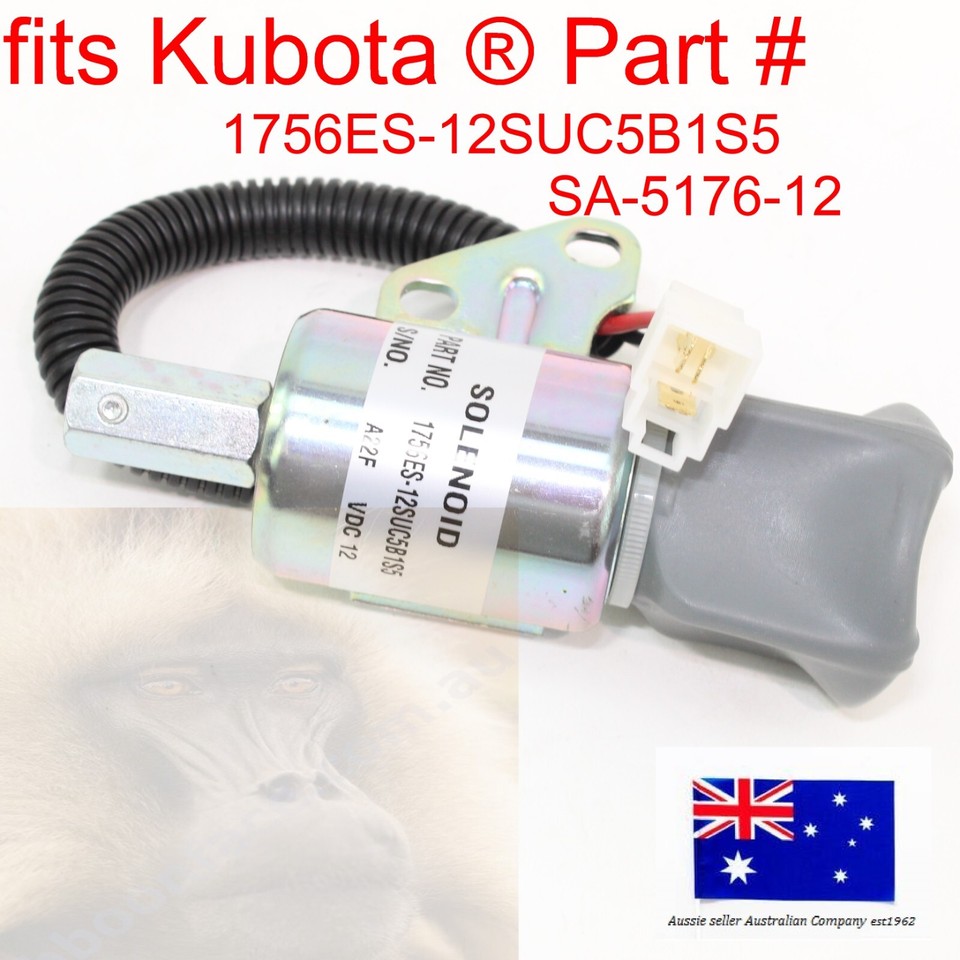 fits Kubota Fuel ShutOff Solenoid Flame Out Stop 17520-60013 FSS0003 ...