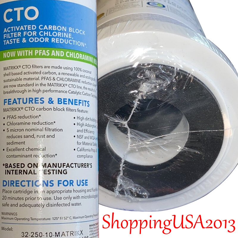 9 PCS Matrikx CTO Active Carbon Block 5 Micron 5M Filter Coconut Shell ...