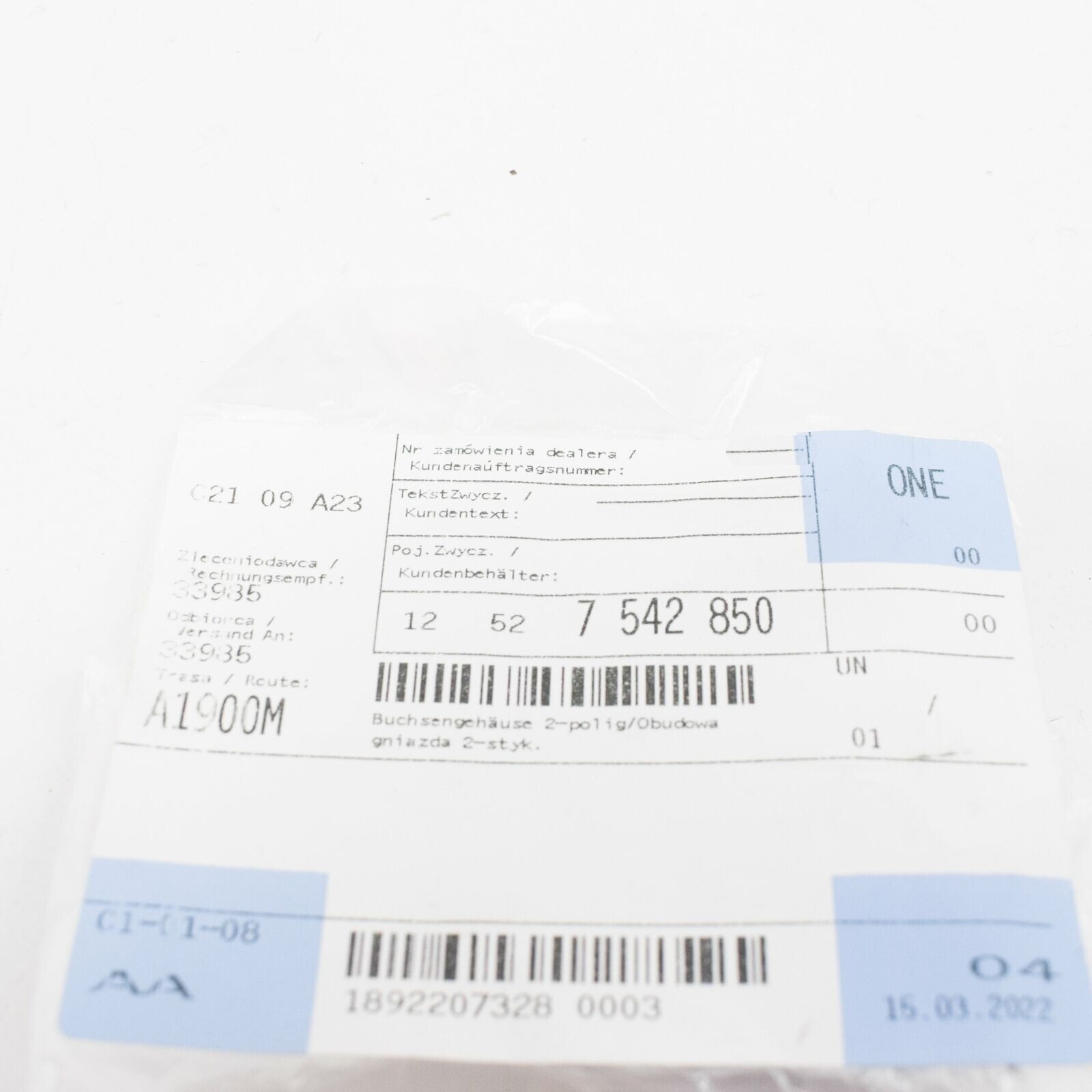 MINI CABRIO R57 CYLINDER HEAD SOCKET HOUSING 2PIN 12527542850 GENUINE ...