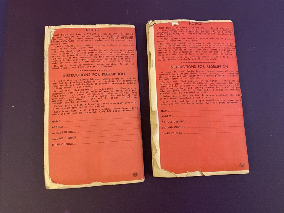 Family Stamps Saver Book Trading Stamps Stampie Family Discount Stamp ...