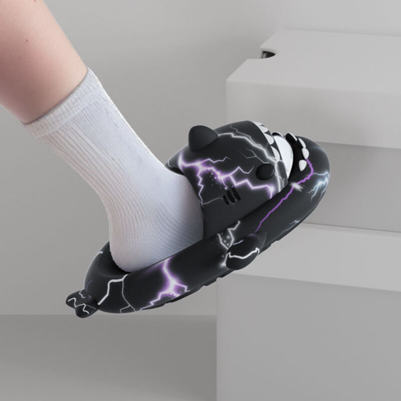 Shark Slippers Bathroom Slides Funny Sharks Flip Flops Home Outdoor ...
