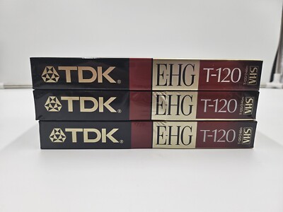 new 3 pack TDK EHG Extra High Grade T-120 Blank VHS Tapes 6hrs Factory ...