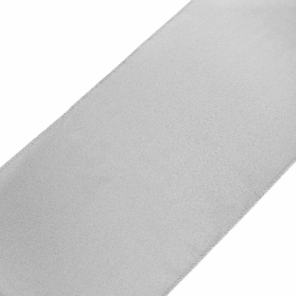 Silver POLYESTER 12x108" Table RUNNER Light Gray Party Kitchen Linens ...