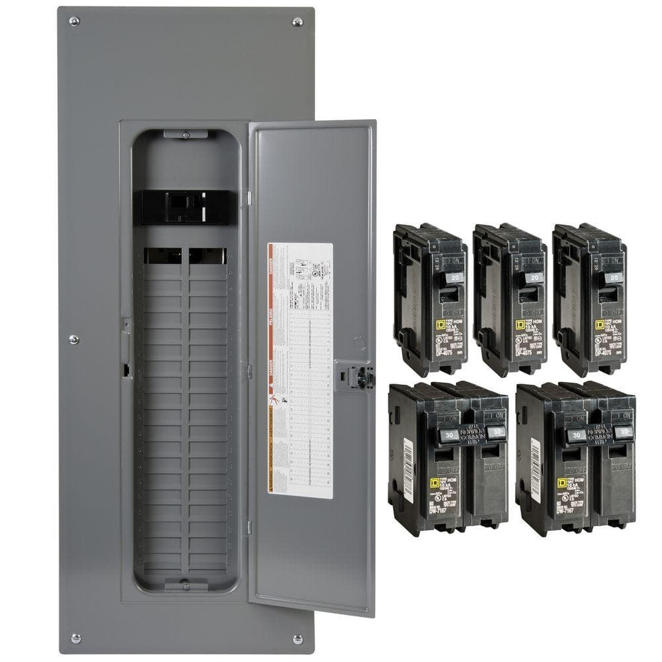 200 Amp 40-Space 80-Circuit Indoor Main Breaker Panel Box with Cover ...