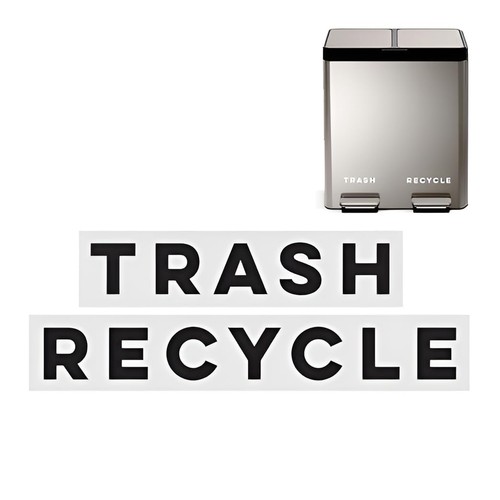 Minimalist Recycle & Trash Stickers - Modern, Discreet Vinyl Labels for ...
