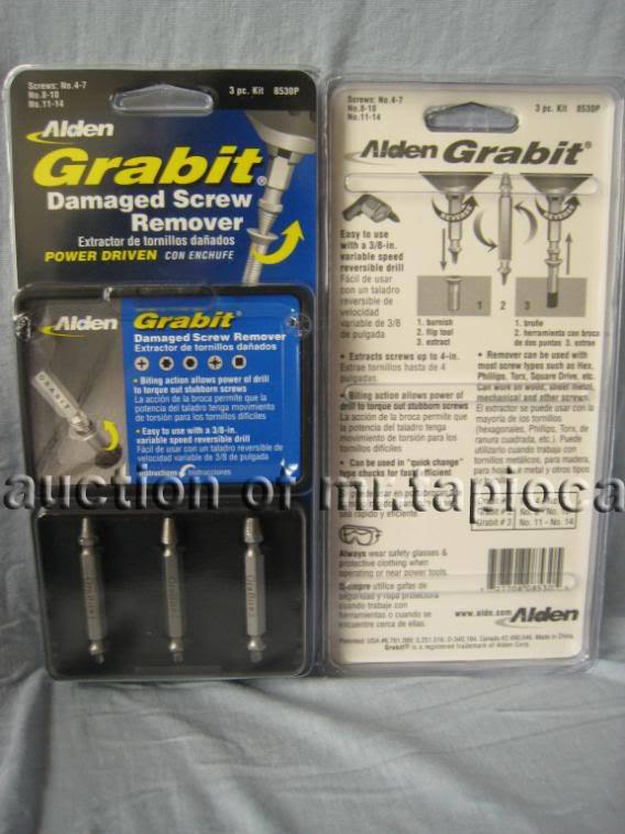 BRAND NEW 8530P Alden Grabit 3 Piece Bolt & Screw Extractor Set ...