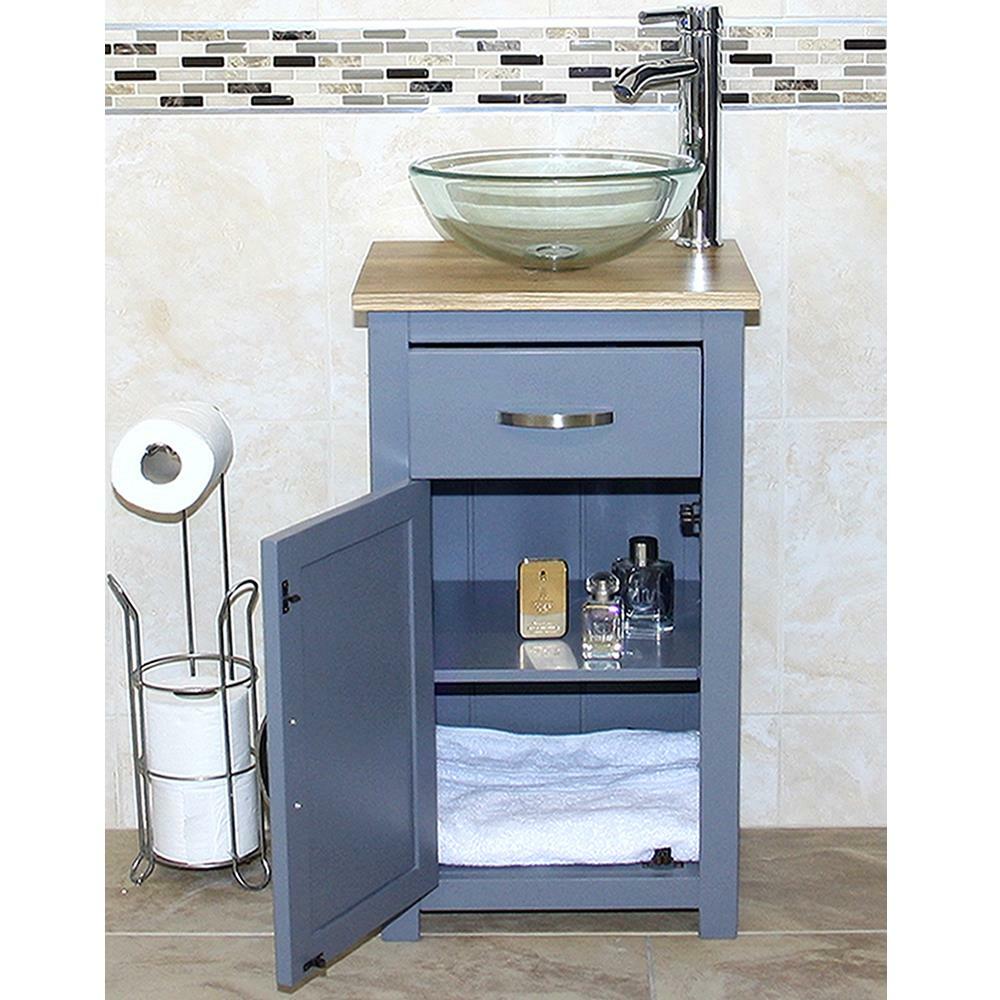 Grey Painted Bathroom Cabinet Compact Vanity Sink Small Bathroom Vanity ...