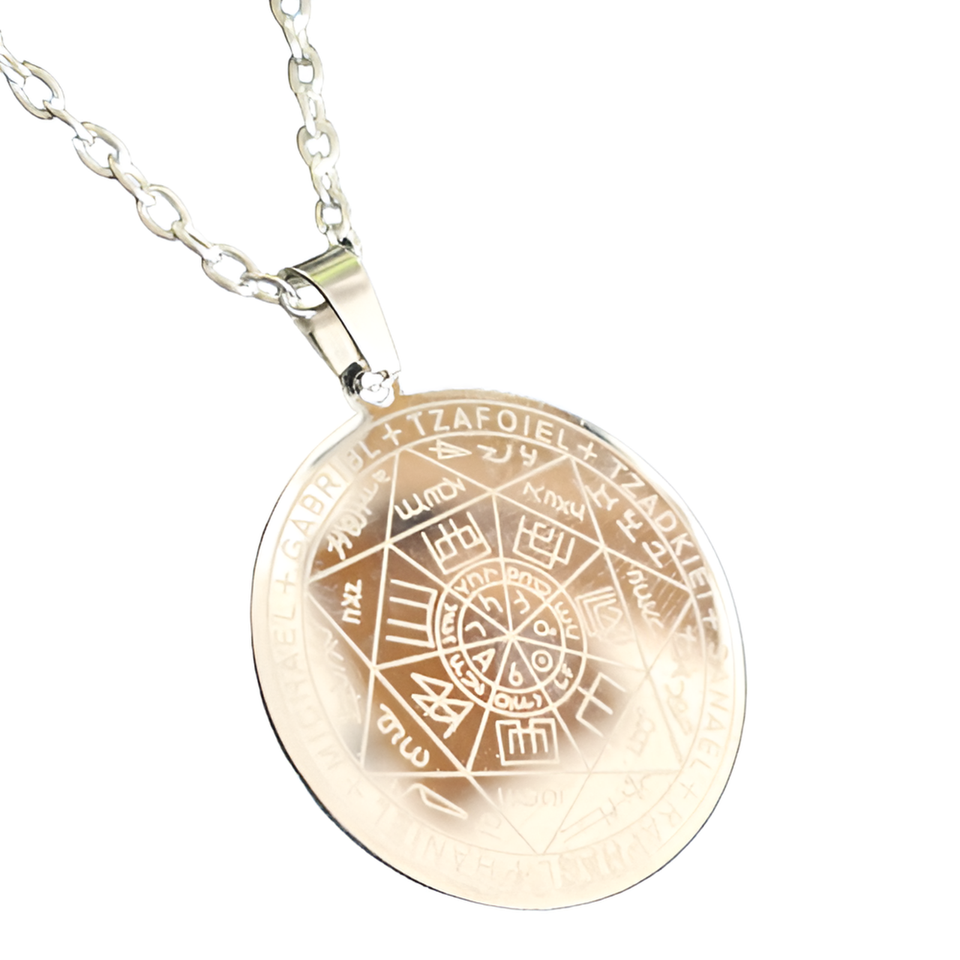 7 Archangel Pendant Necklace Talisman Sigil Evocation Chain Mirror ...