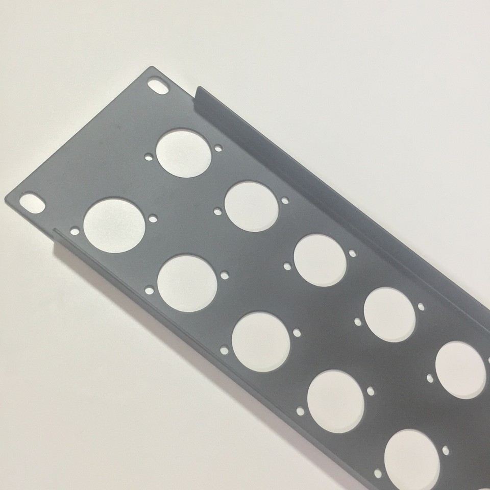 2U Doube Space Black Heavy Duty Rack Case Panel w/24 XLR Cutouts 19 ...