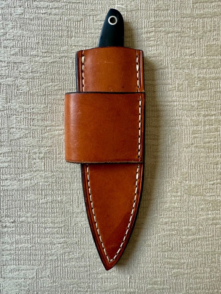 VTG Mike Sanders Handmade Custom Knife Black 3" Blade 7" Total w ...