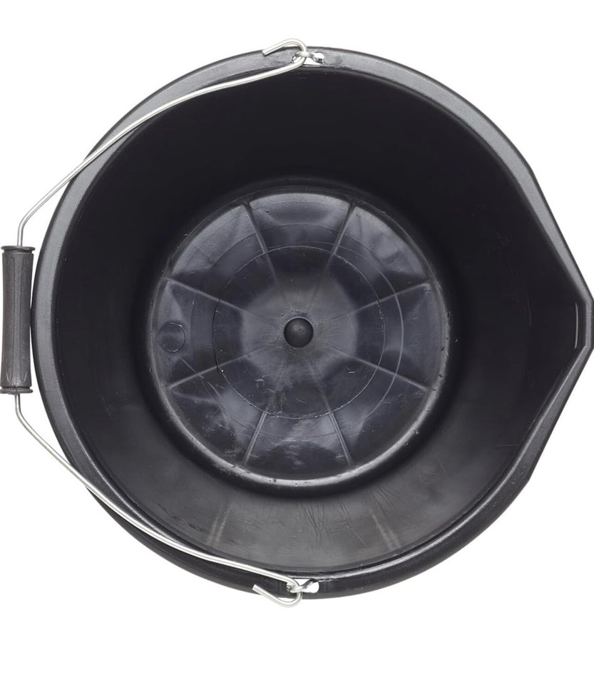 10x Black Bucket 3 Gallon Builders Buckets 14 Litre Strong Plastic ...