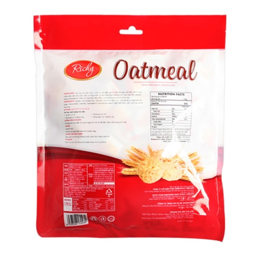 Richy Oatmeal Mini Bite 250g Sweet Delicious Crispy Oat Snack Cracker ...