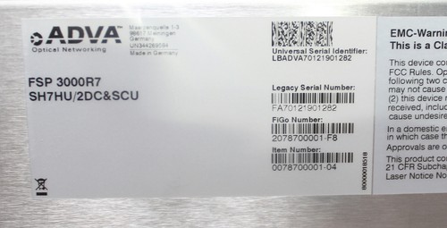 ADVA FSP 3000R7 Optical Fiber Service Platform SH7HU / 2DC & SCU | eBay