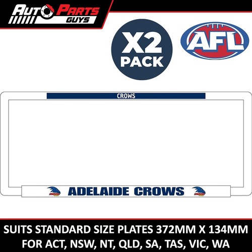 Pair of Official AFL Number Plate Frame Surround Covers Adelaide Crows ...