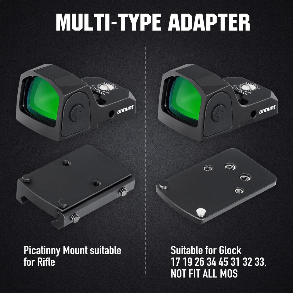 ohhunt RD005 Green Dot Sight RMR Footprint 32 MOA Circle Dot Reflex ...