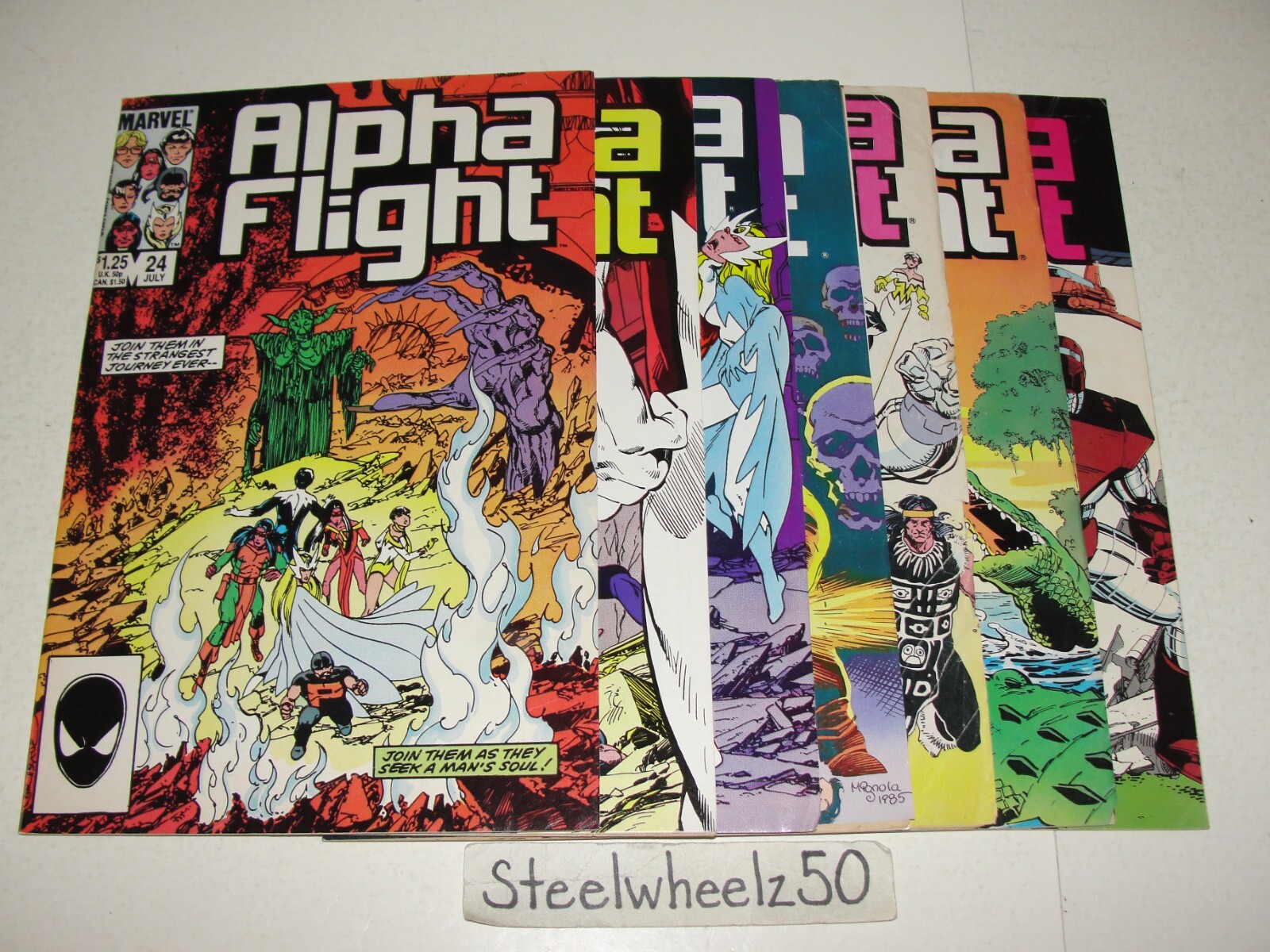 Alpha Flight 7 Comic Lot Marvel 1985 #24 26 27 31 36 41 97 Shaman ...