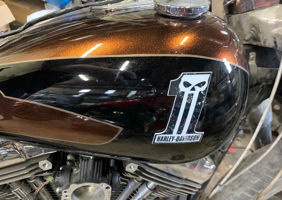 Custom metal tank emblems, Harley #1 badges with willie g | eBay