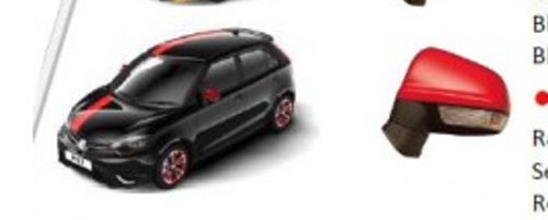 MG 3 MG3 Rally Pack RED Wing Mirror Covers Bonnet Roof Sebring Stripe ...