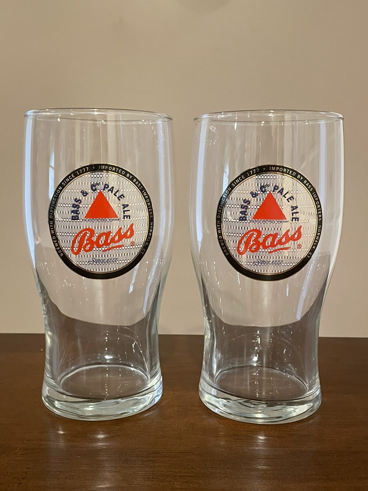 BASS & Co. PALE ALE Beer Pint Clear Glass 6" Lot Of Two(2) | eBay
