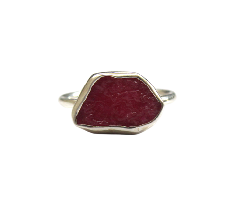 Natural Ruby Jewelry Raw Silver Ring Rough Gemstone Ring Delicate Ring, All Size | eBay