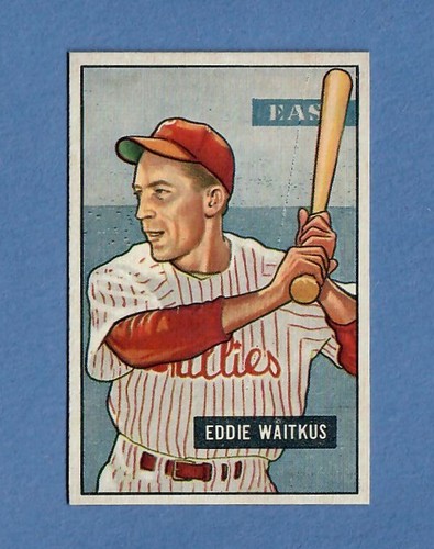 1951 BOWMAN baseball set break #28-EDDIE WAITKUS-PHILLIES - NEAR MINT ...