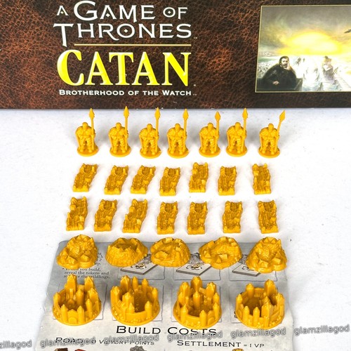 A Game Of Thrones Catan | Complete Set 30 Yellow Player Parts Pieces ...