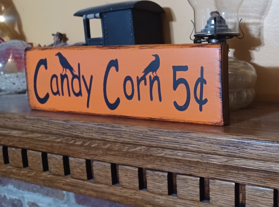 Candy Corn Fall Harvest Farmhouse Rustic Primitive Sign Country Home ...