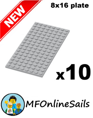*NEW* 10x Genuine LEGO 8x16 PLATES Light Bluish Gray - Part #92438 | eBay