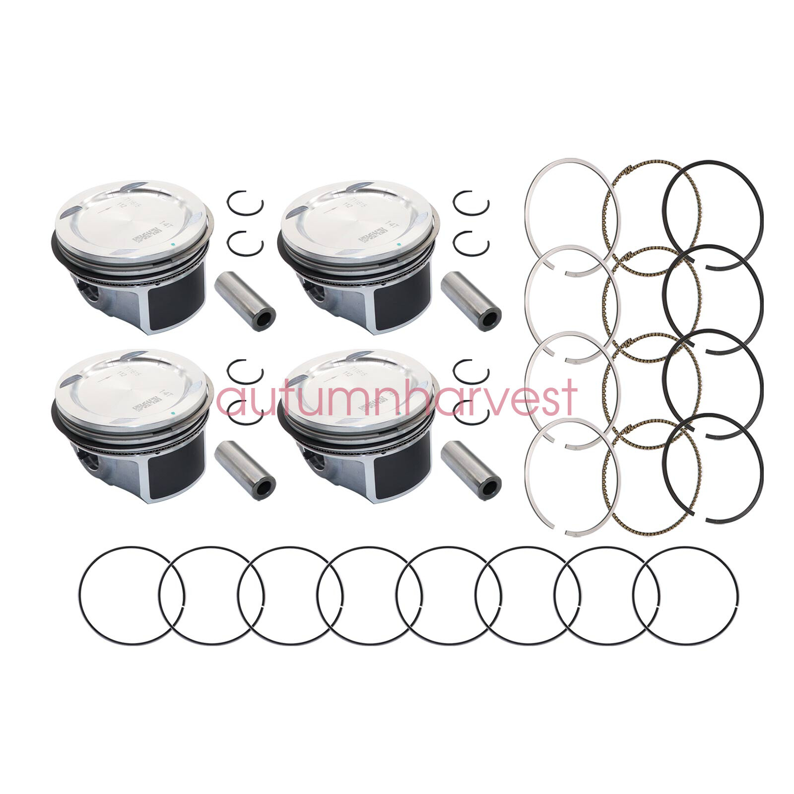 Pistons & Rings Kit For 11-15 Buick Chevrolet Cruze Encore 1.4L L4 DOHC ...