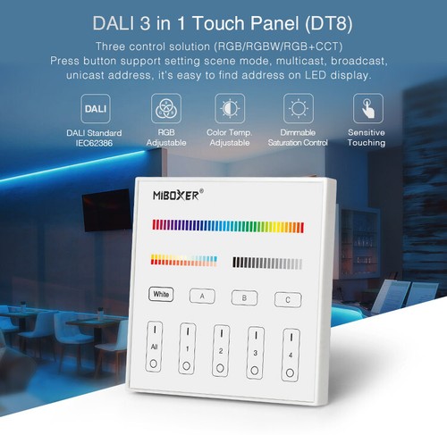 Milight MiBoxer DP3S Dali DT8 Controller Wandpanel 4 Kanal RGB + CCT ...