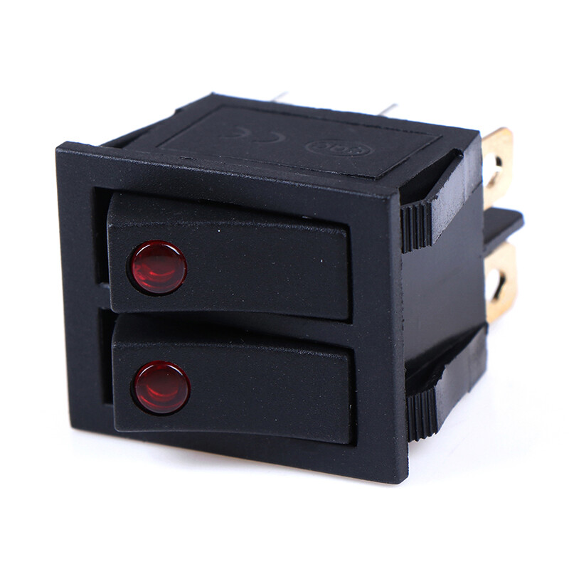 1PCS Rocker switch belt cat-eye switch two gang switch double switch J ...