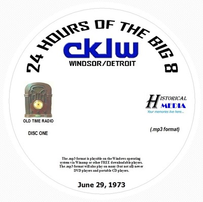 AIRCHECK CKLW, Windsor/Detroit - "24 Hours Of The Big 8" - 6/29/73 On 2 ...