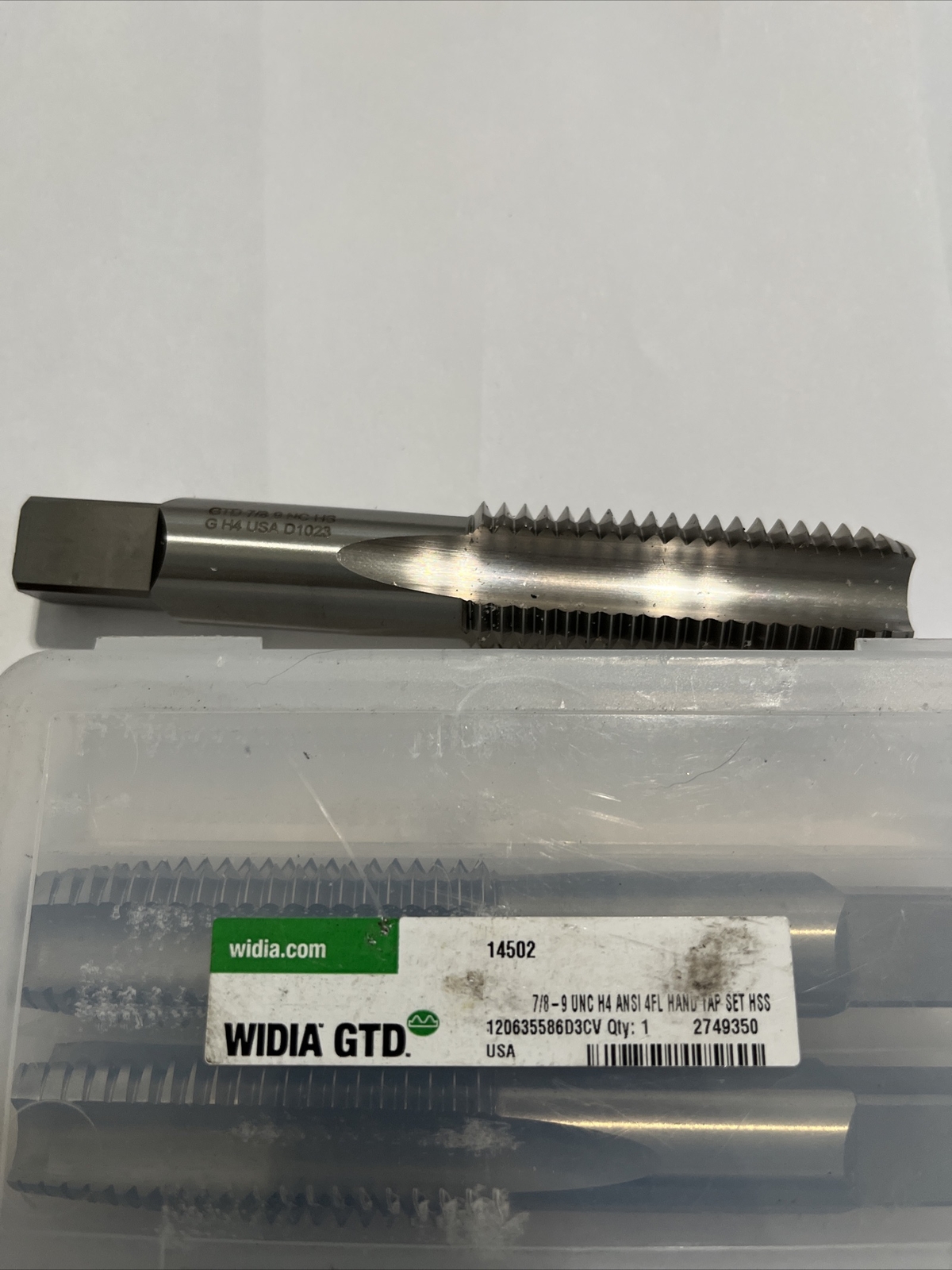 Widia GTD USA 7/8"-9 NC Machinist Hand Tap Plug 4 Flute HS G H4 | eBay