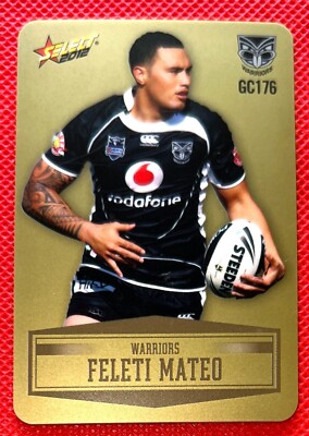 2012 NRL CHAMPIONS FELETI MATEO NEW ZEALAND WARRIORS PEELED GOLD ...