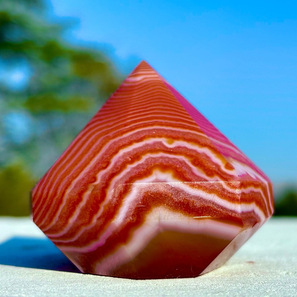 137G Natural Red Orange Sardonyx Agate Diamond Crystal Gem Mineral ...