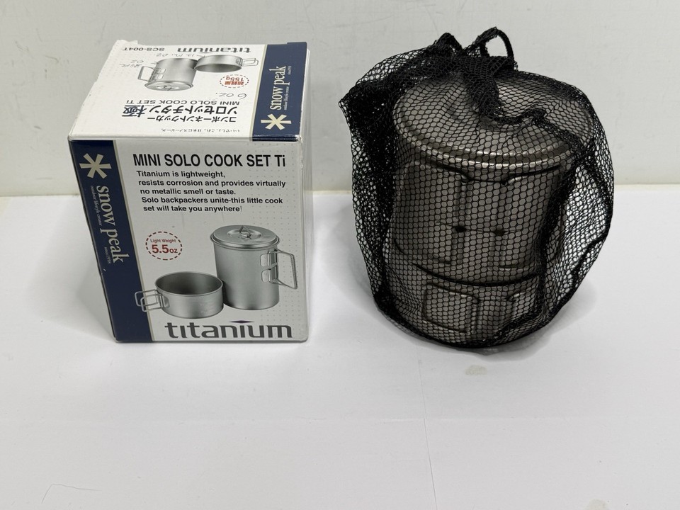 New Snow Peak Titanium 3 Piece Mini Solo Cook Set for Backpacking ...