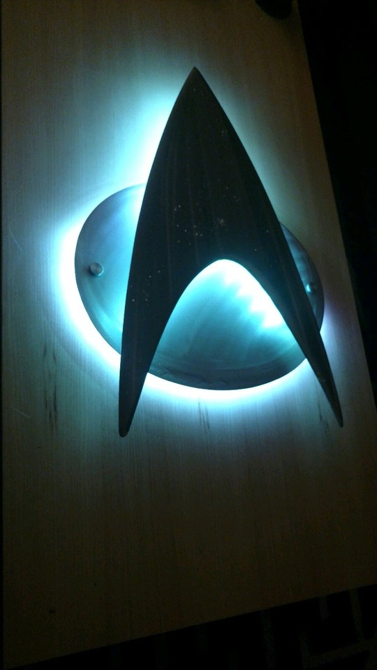 metal Wall art Star trek signs logo LED lit home decor plasma cut steel ...