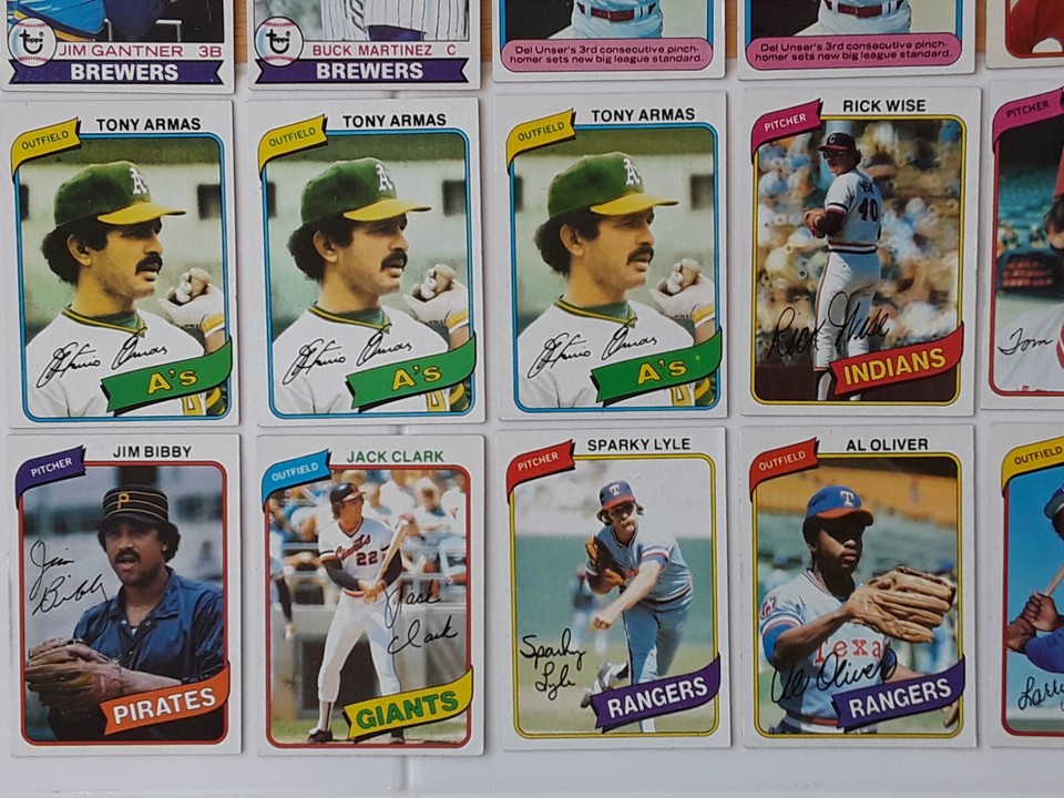 1978 & 1979 & 1980 & 1981 Topps Baseball Cards. Lot of 36 Cards. Lower ...