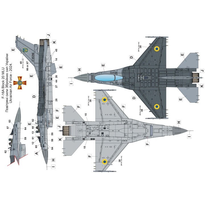 Kinetic #K48157 1/48 F-16A MLU Ukrainian Air Force Viper w/PIDS | eBay