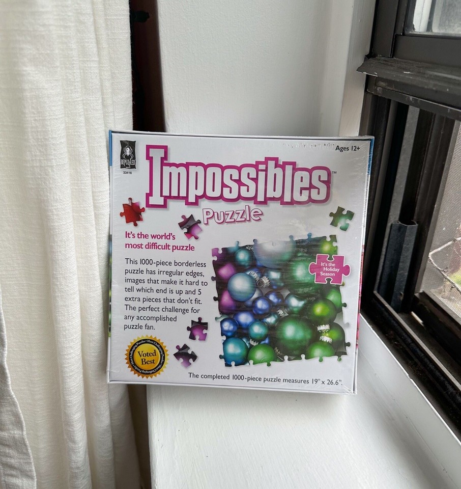 Impossibles No Edge Puzzle 1000 Pieces, BePuzzled NEW SEALED, Holiday ...