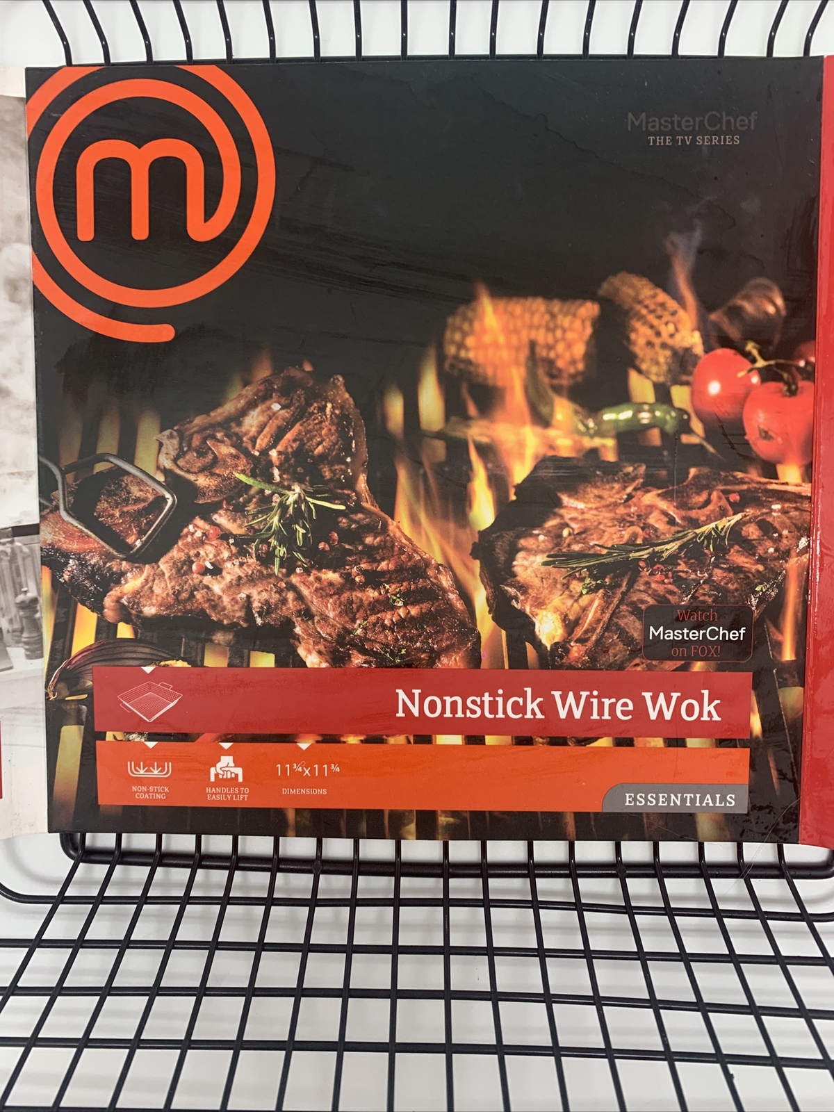MasterChef Nonstick Wire Wok for Grilling 11 3/4X11 3/4 NWT Handles to ...