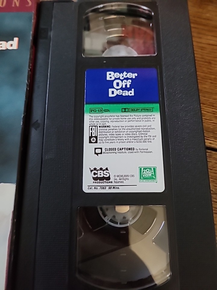 Better Off Dead VHS 1985, 1997 John Cusack 86162708336| eBay