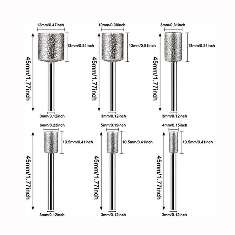 Silver Grinding Head Cylindrical Shape Diamond Grinding Needle Grinding ...