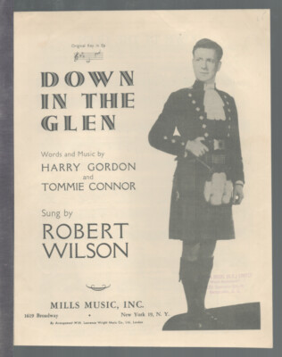 Down In The Glen 1947 ROBERT WILSON Scotland Scottish Vintage Sheet ...