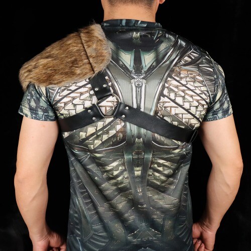 Knight Style Faux Fur Shoulder Armor Costume Suspender Shoulder Cosplay ...